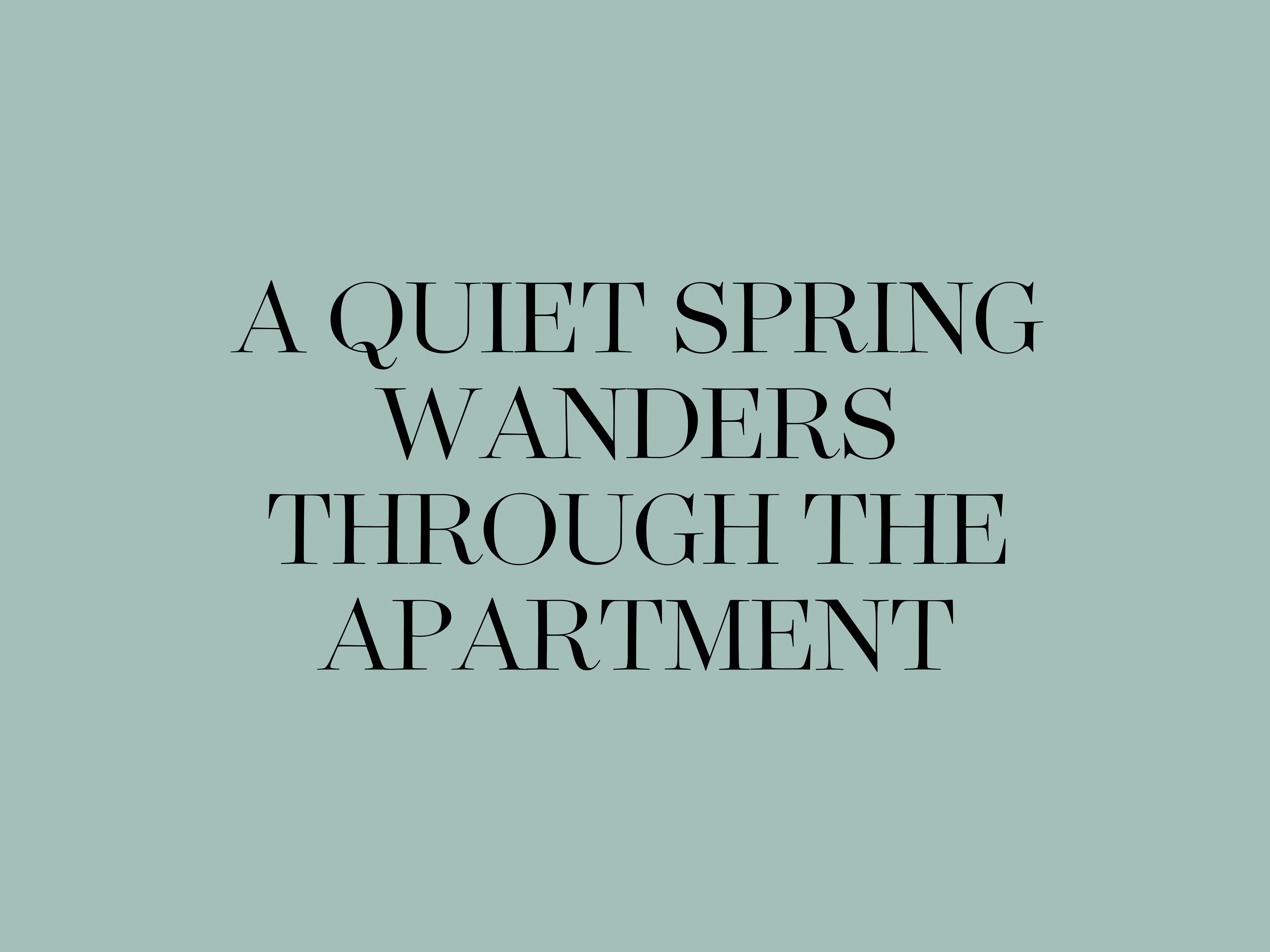 A Quiet Spring Wanders Through the Apartment - Magasin III
